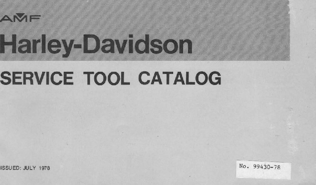 1978 - Harley-Davidson Service Tool Catalog - Harley Clasica